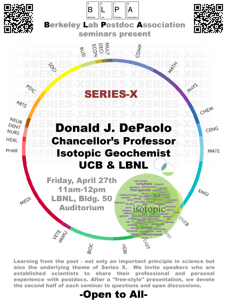 Series X – DePaolo – Berkeley Lab Postdoc Association