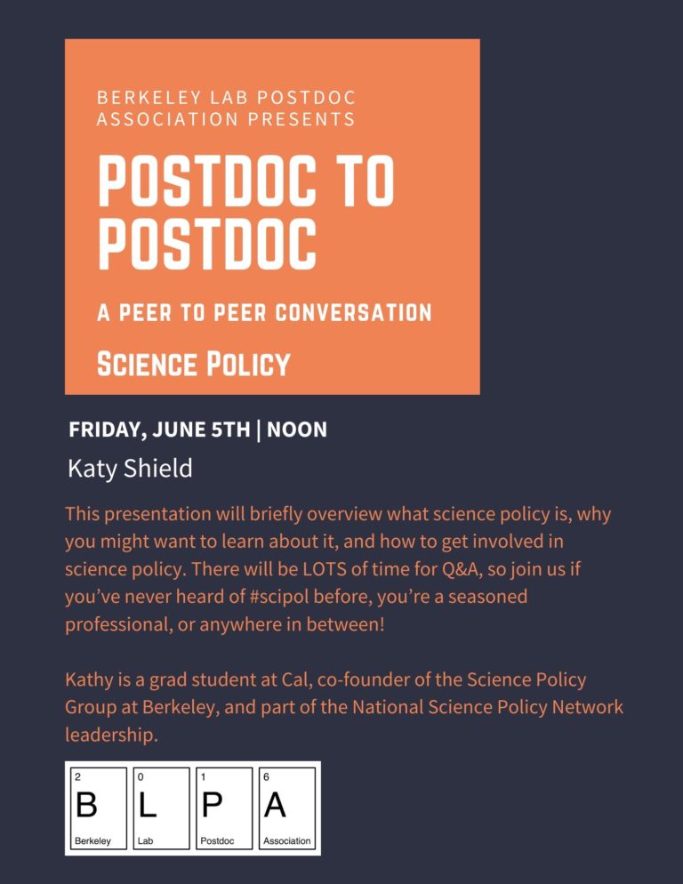 Postdoc-to-Postdoc Science Policy – Berkeley Lab Postdoc Association